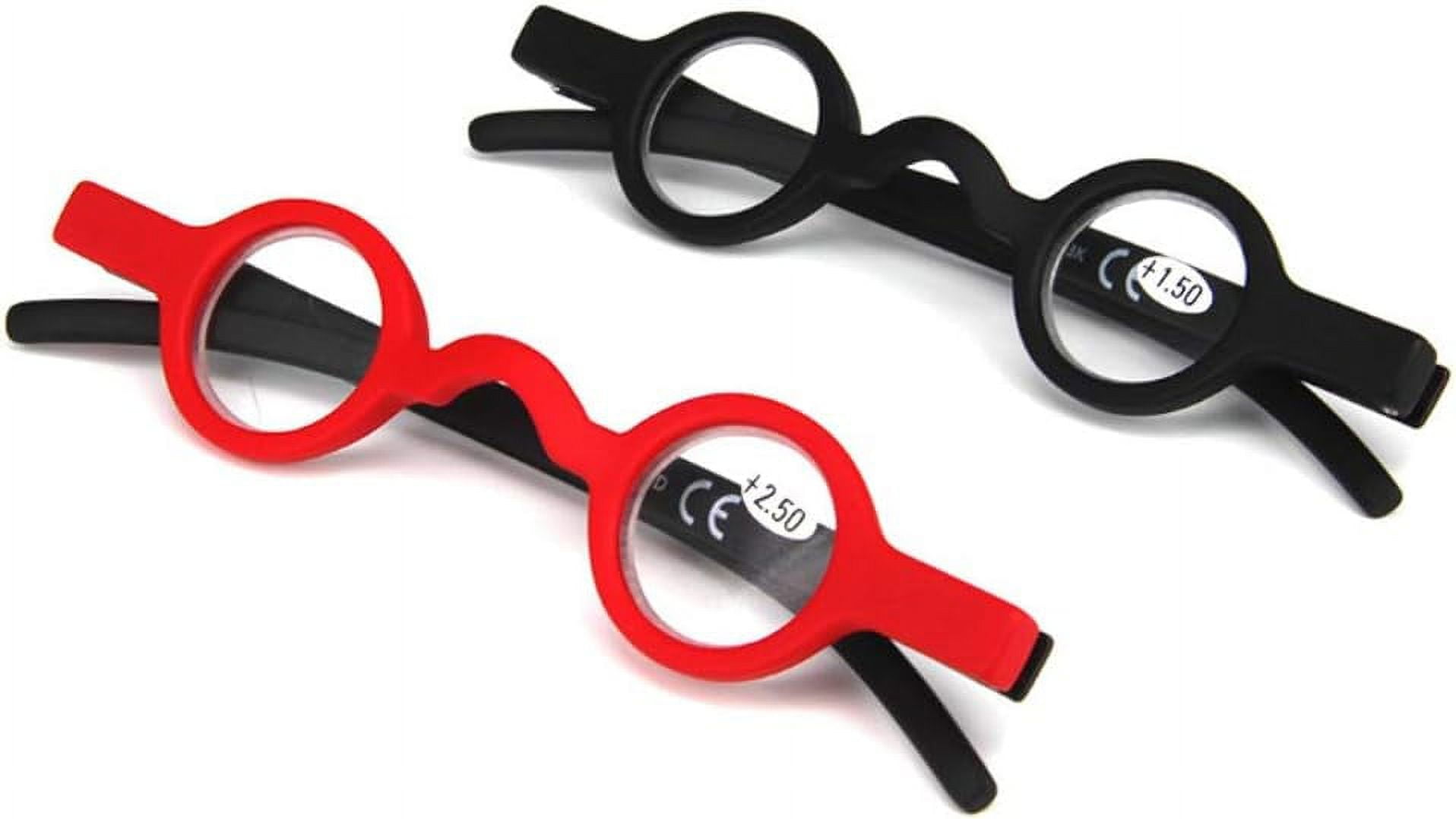 2 Pack Mini Reading glasses Retro Small Round Readers with Spring ...