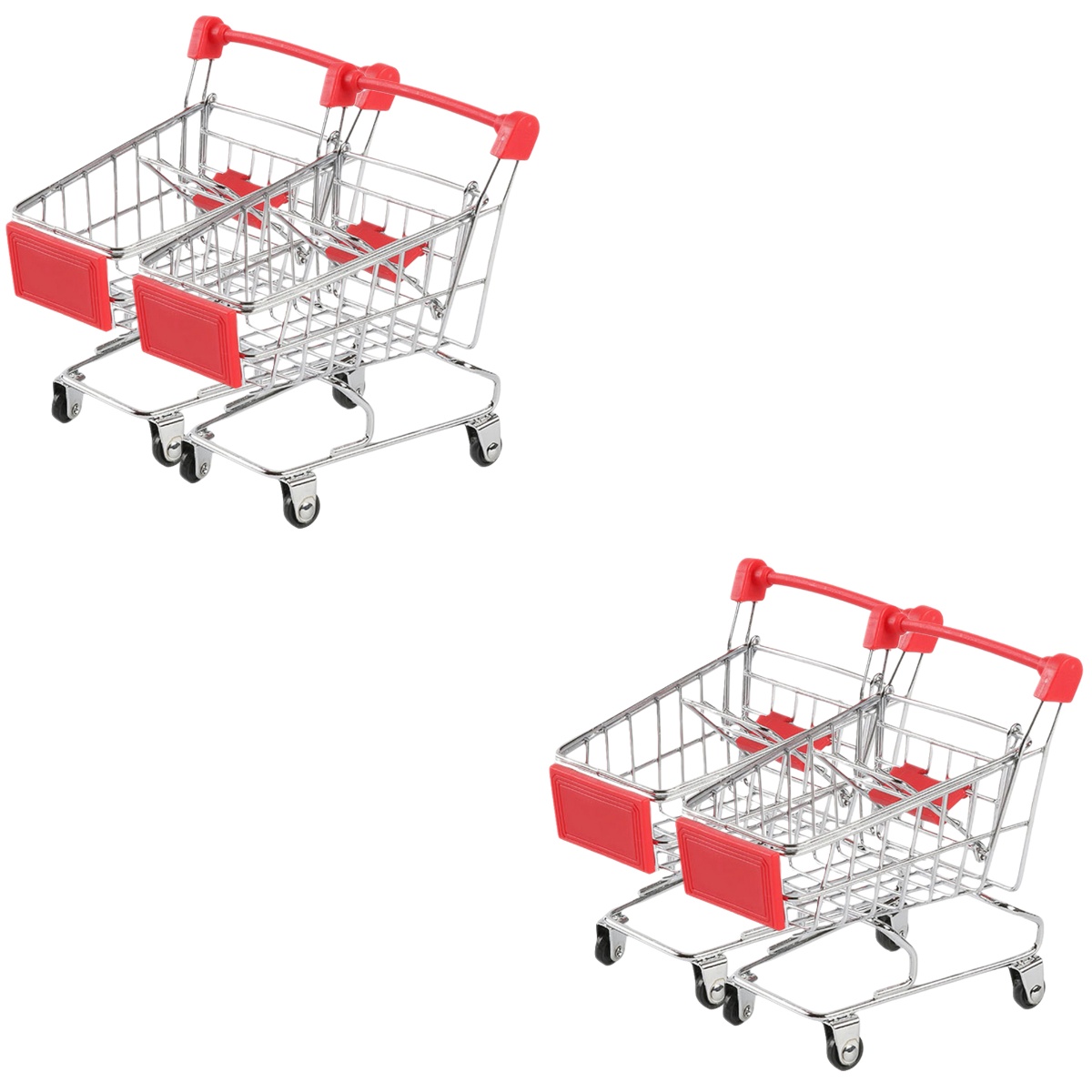 2 Pack Mini Shopping Cart Toy Foldable Folding Trolleys Kids Toys Child ...