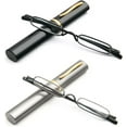 2 Pack Mini Slim Reading Glasses Spring Hinge Metal Reading Aid Unisex ...