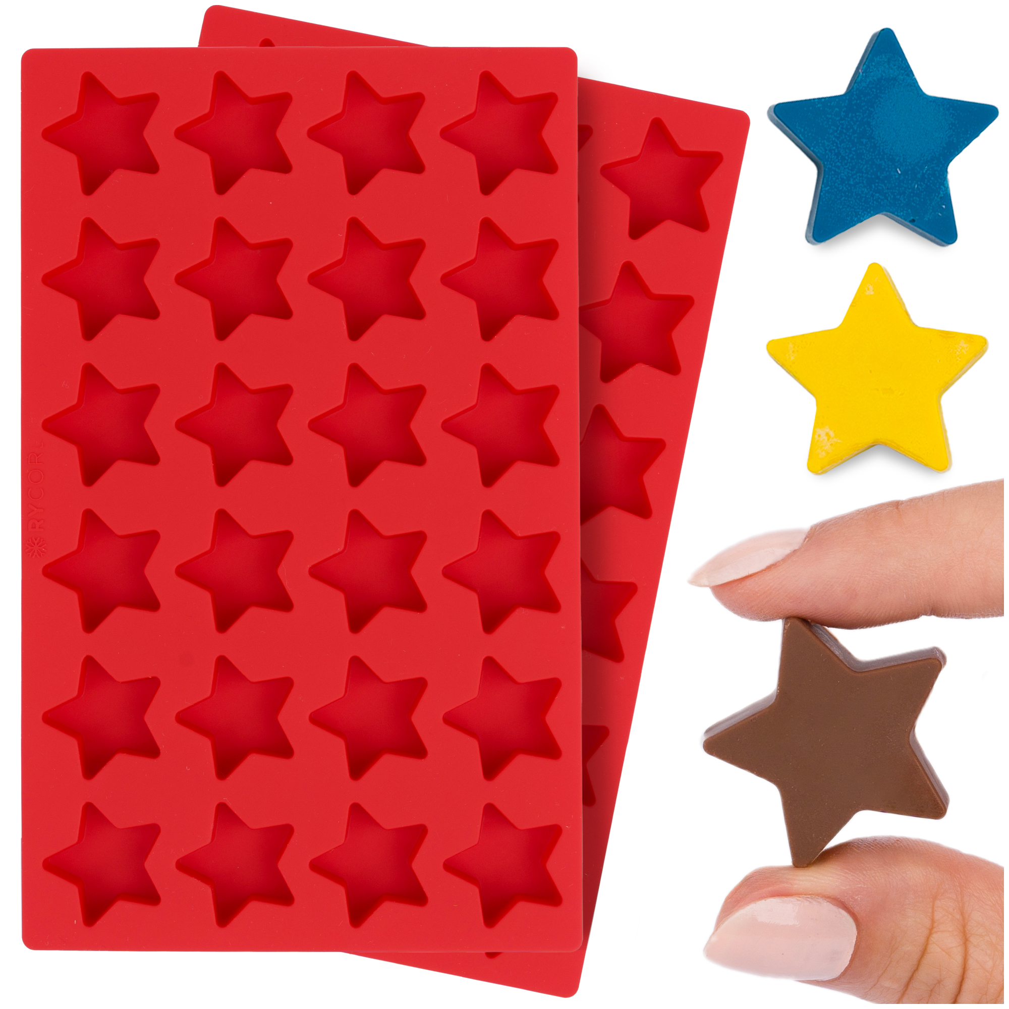 Group Vertical Mini Star Silicone Mold, 2 Pack, Red, for Chocolates ...