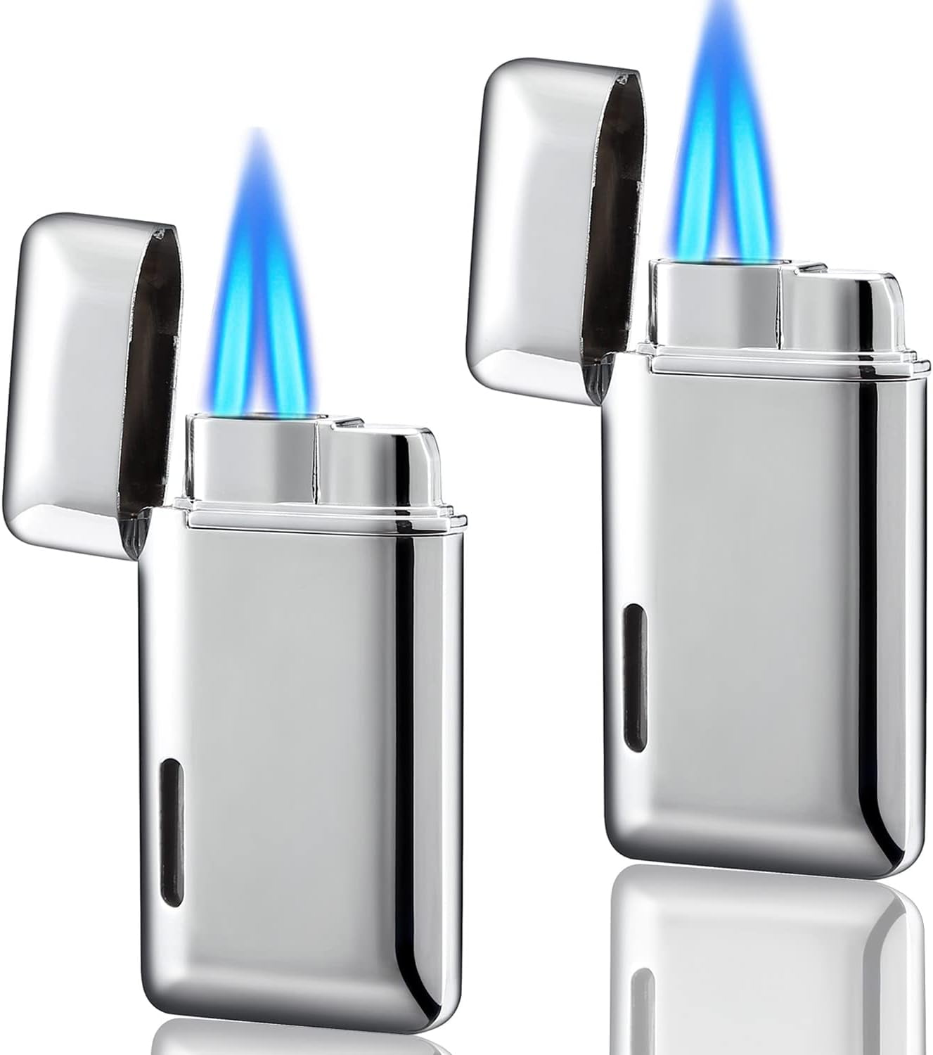 2 Pack Mini Torch Lighter Butane Refillable, Double Flame Butane ...