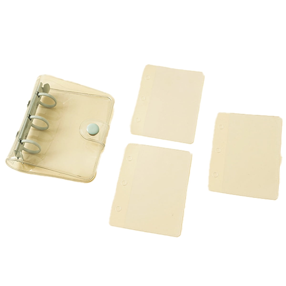 2 Pack Mini Transparent 3 Ring Binder Covers Folder Round Ring Binder ...