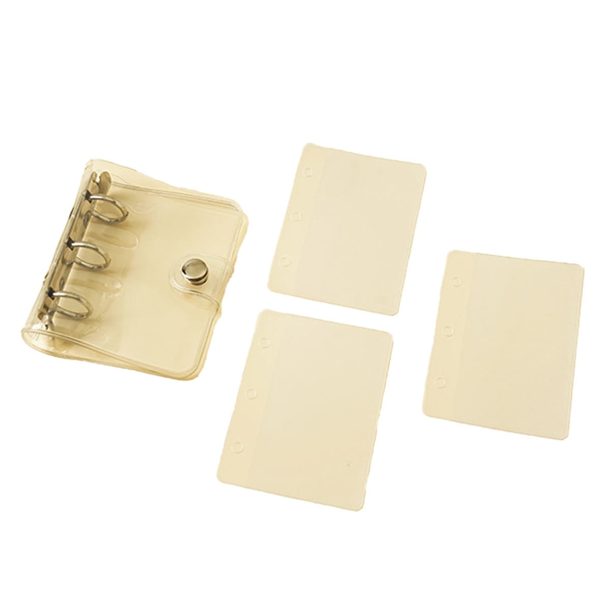 2 Pack Mini Transparent 3 Ring Binder Covers Folder Round Ring Binder ...