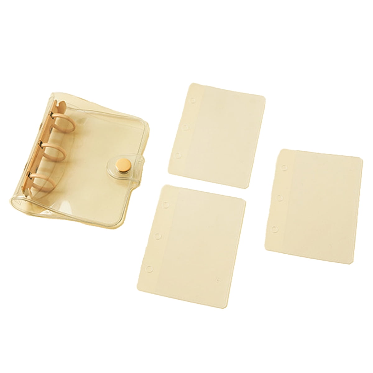 2 Pack Mini Transparent 3 Ring Binder Covers Folder Round Ring Binder ...