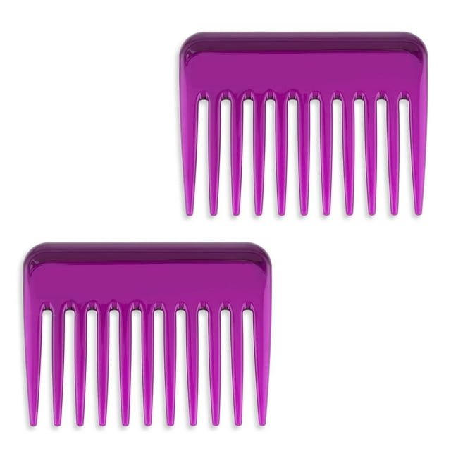 2 Pack Mini Wide Tooth Combs, Small Travel Purse Comb Hair Detangling ...