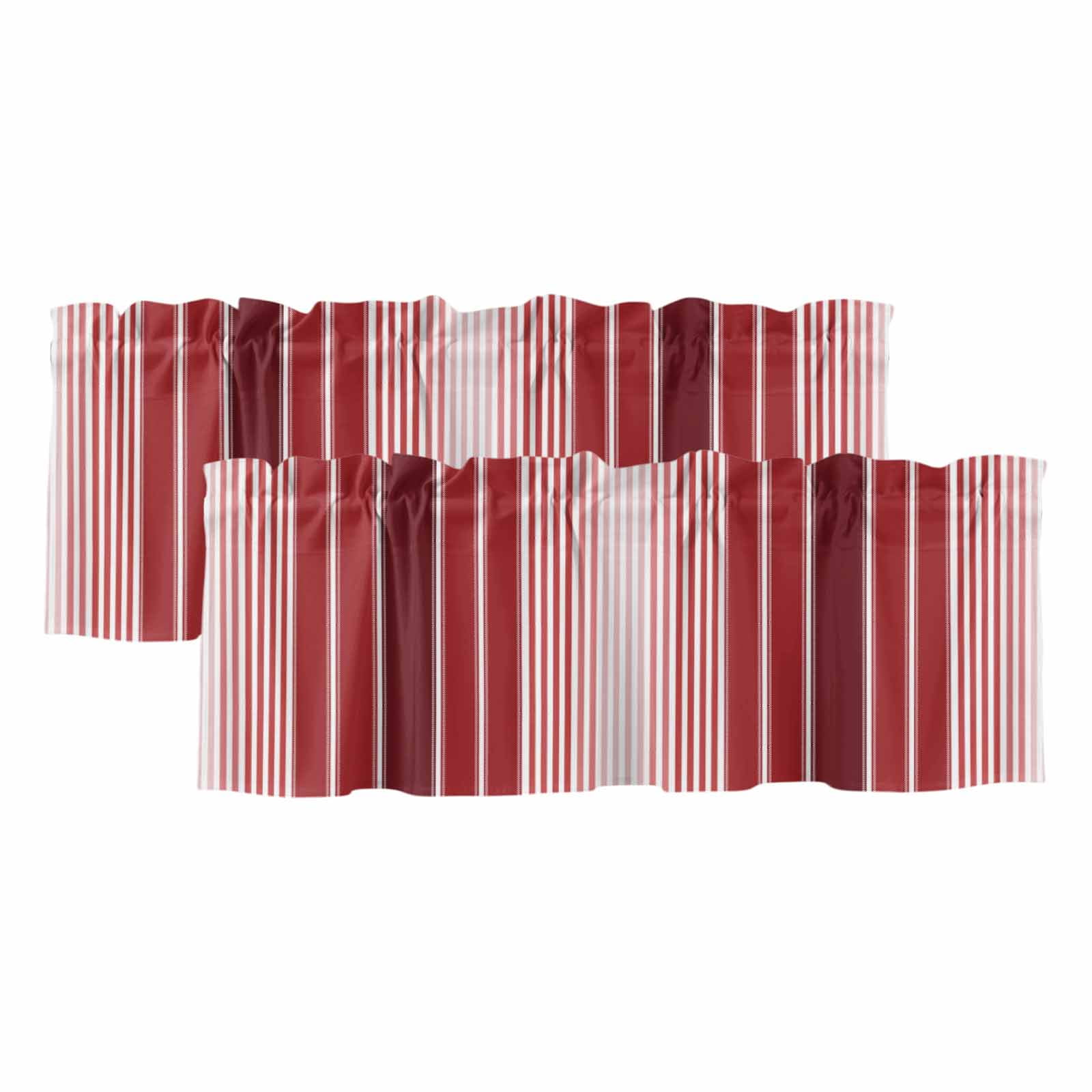 2 Pack Minimalist Valance for Window Red Gradient Stripes Country ...
