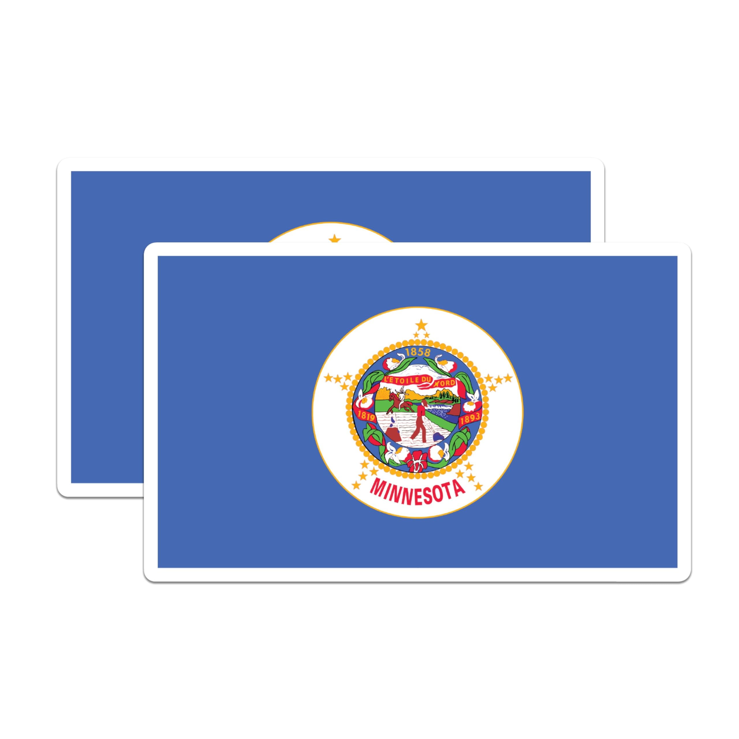 (2 Pack) Minnesota State Flag Stickers - MN State Flag Sticker - Choose ...