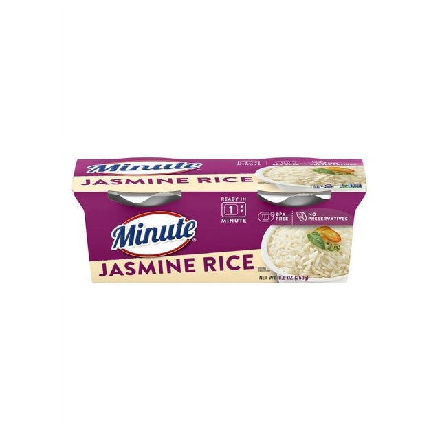 2 Pack Minute Ready-to-Serve Jasmine Rice, Microwaveable Rice Cups, 4.4 ...