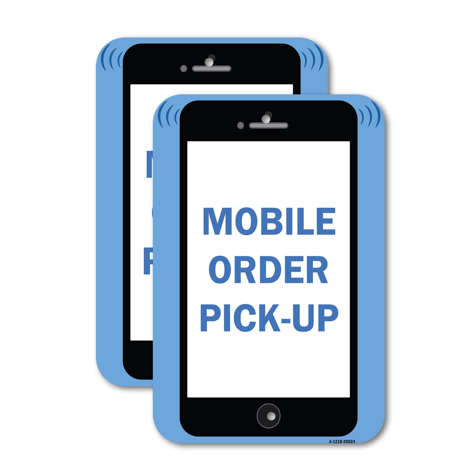 (2 Pack) Mobile Order Pick Up | 12" X 18" Heavy-Gauge Aluminum Sign ...
