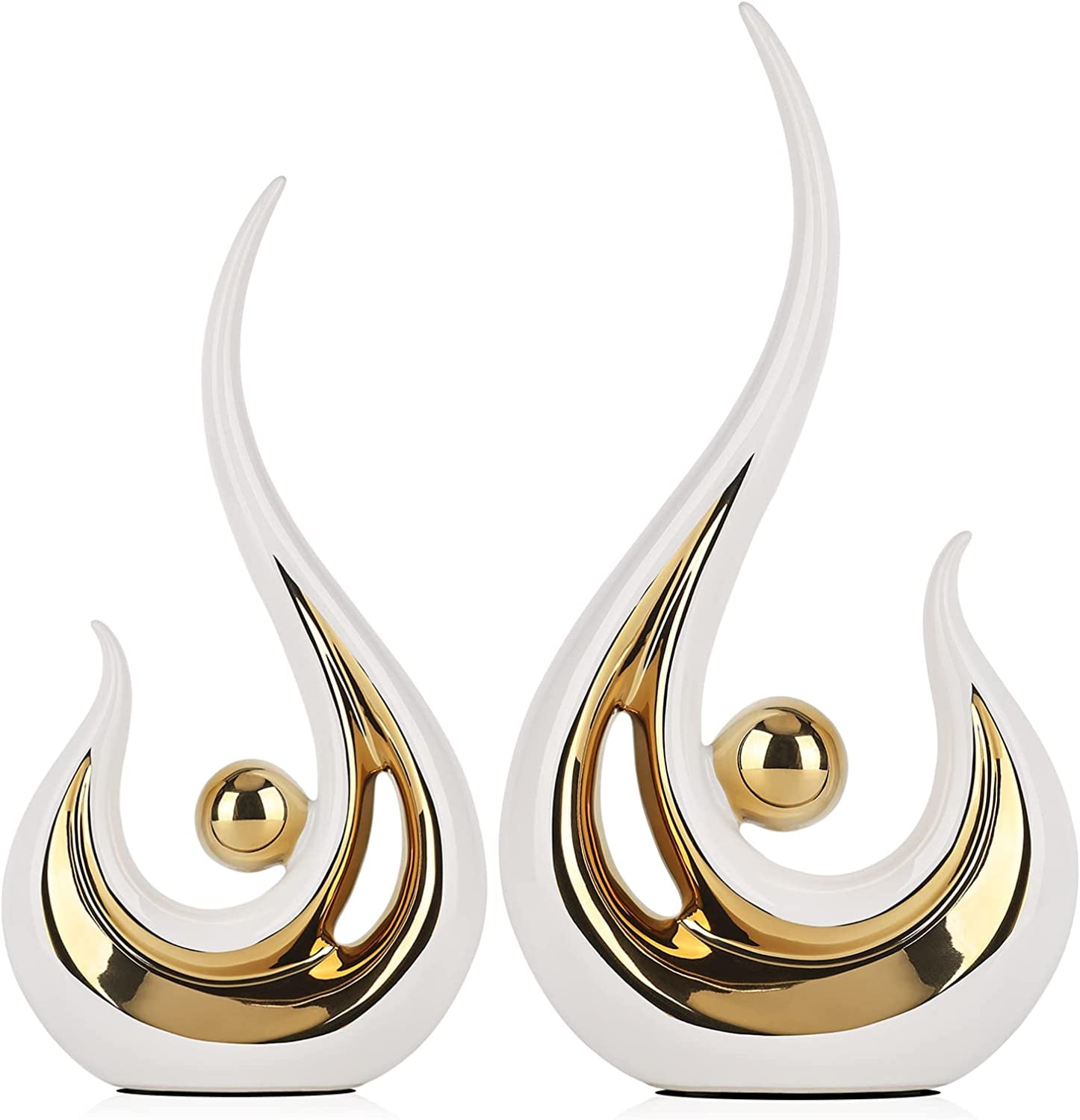 2-Pack Modern Abstract Art Home Decor Accent, Contemporary Statues ...