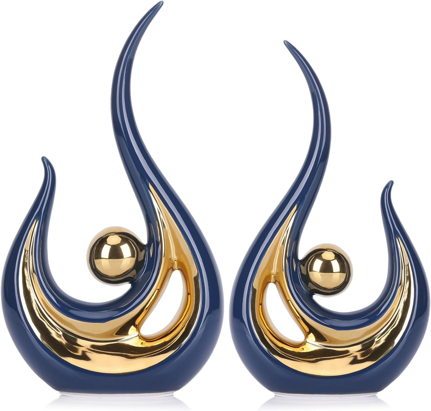 2-Pack Modern Abstract Art Home Decor Accent, Contemporary Statues ...