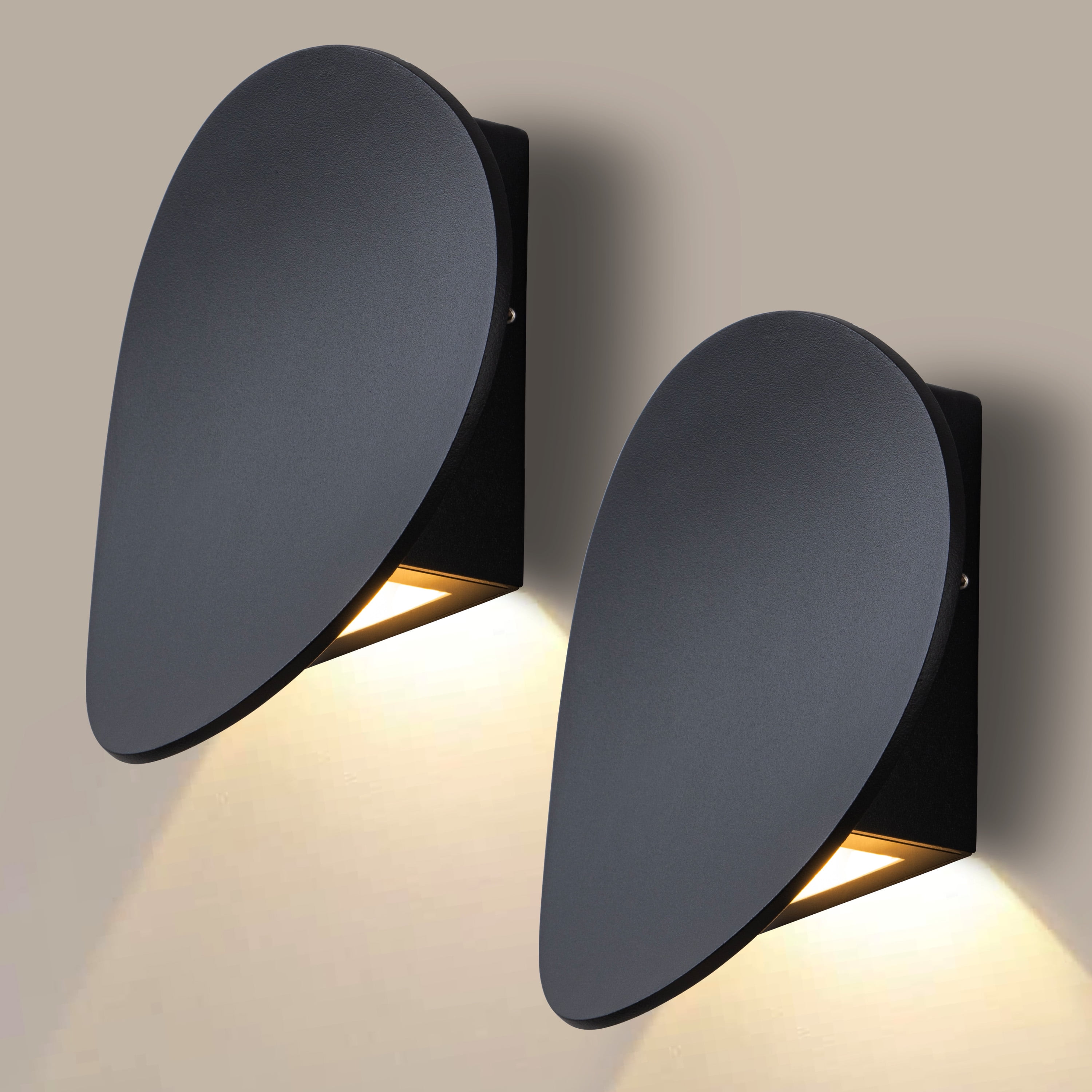 2-Pack Modern Black Aluminum LED Outdoor Indoor Wall Lights - Walmart.com