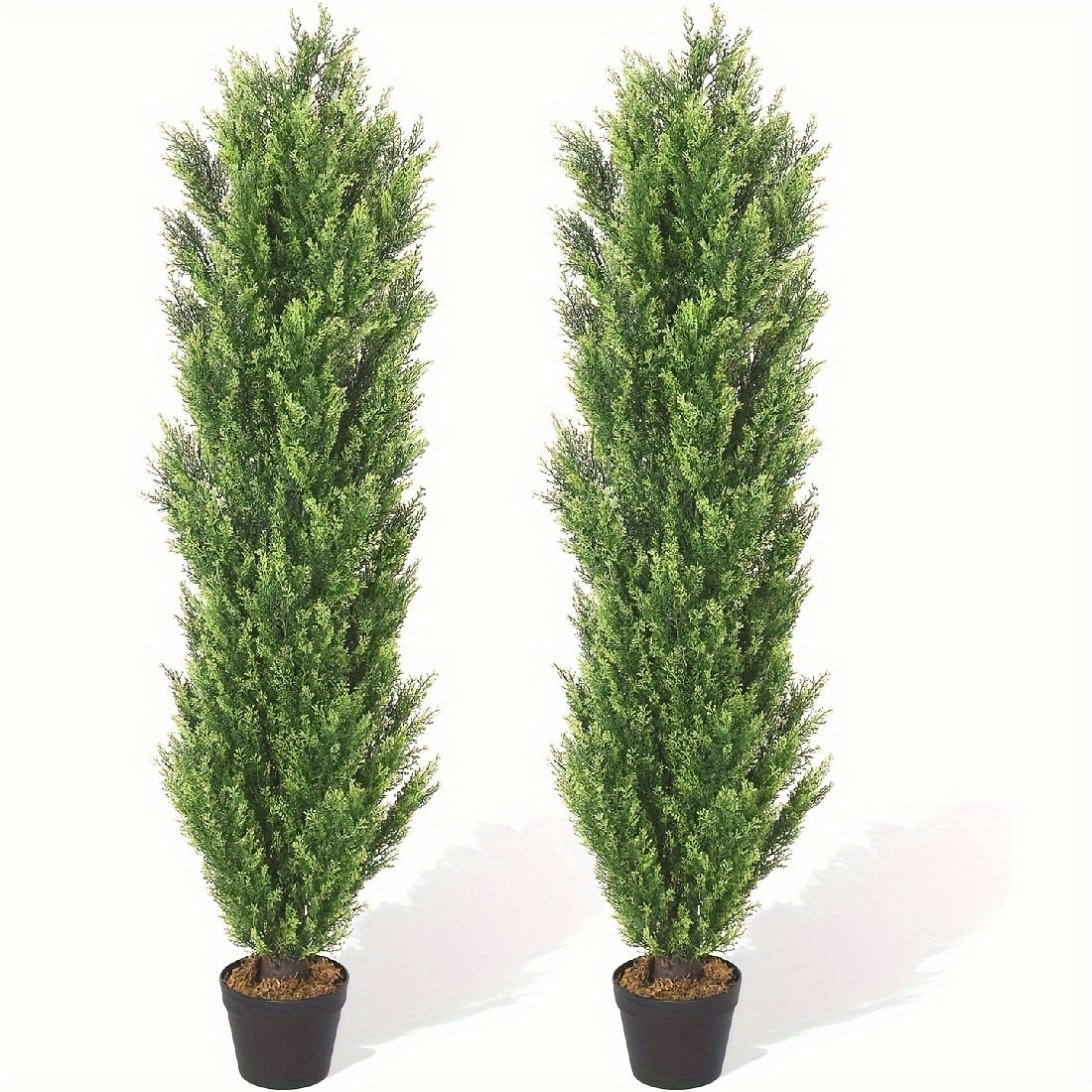 2 Pack Modern Cedar Topiary Trees | UV-Resistant & Low Maintenance Faux ...