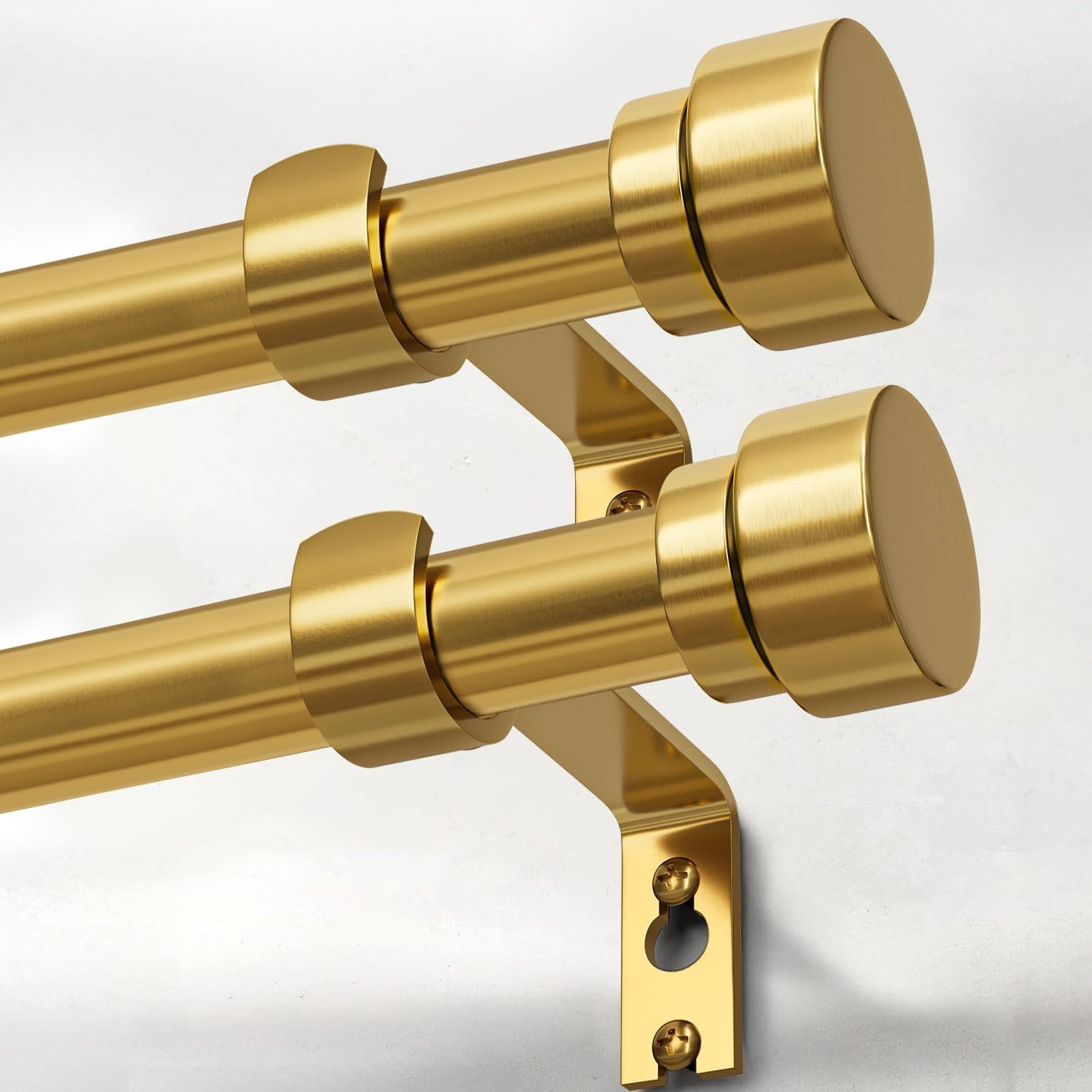 2 Pack Modern Curtain Rods for Windows 72 to 144 Adjustable Heavy Duty ...