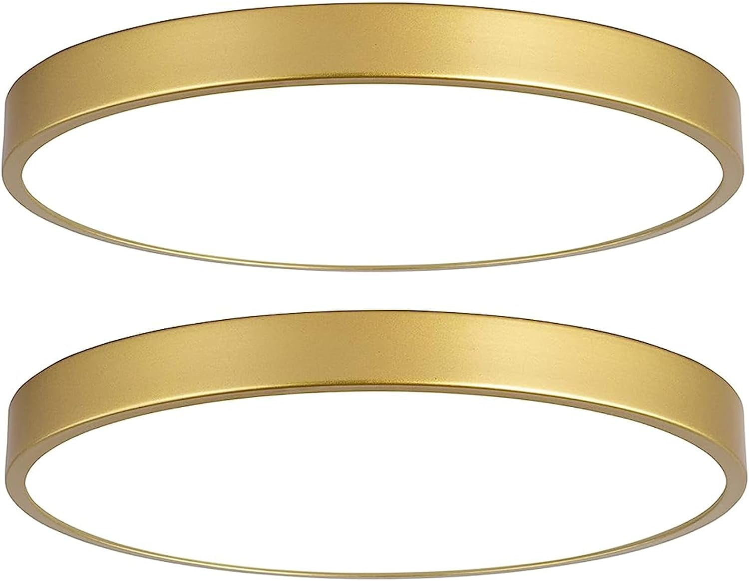 2 Pack Modern Flush Mount 12 Inch Round Gold Light Fixtures - 3 Colors ...