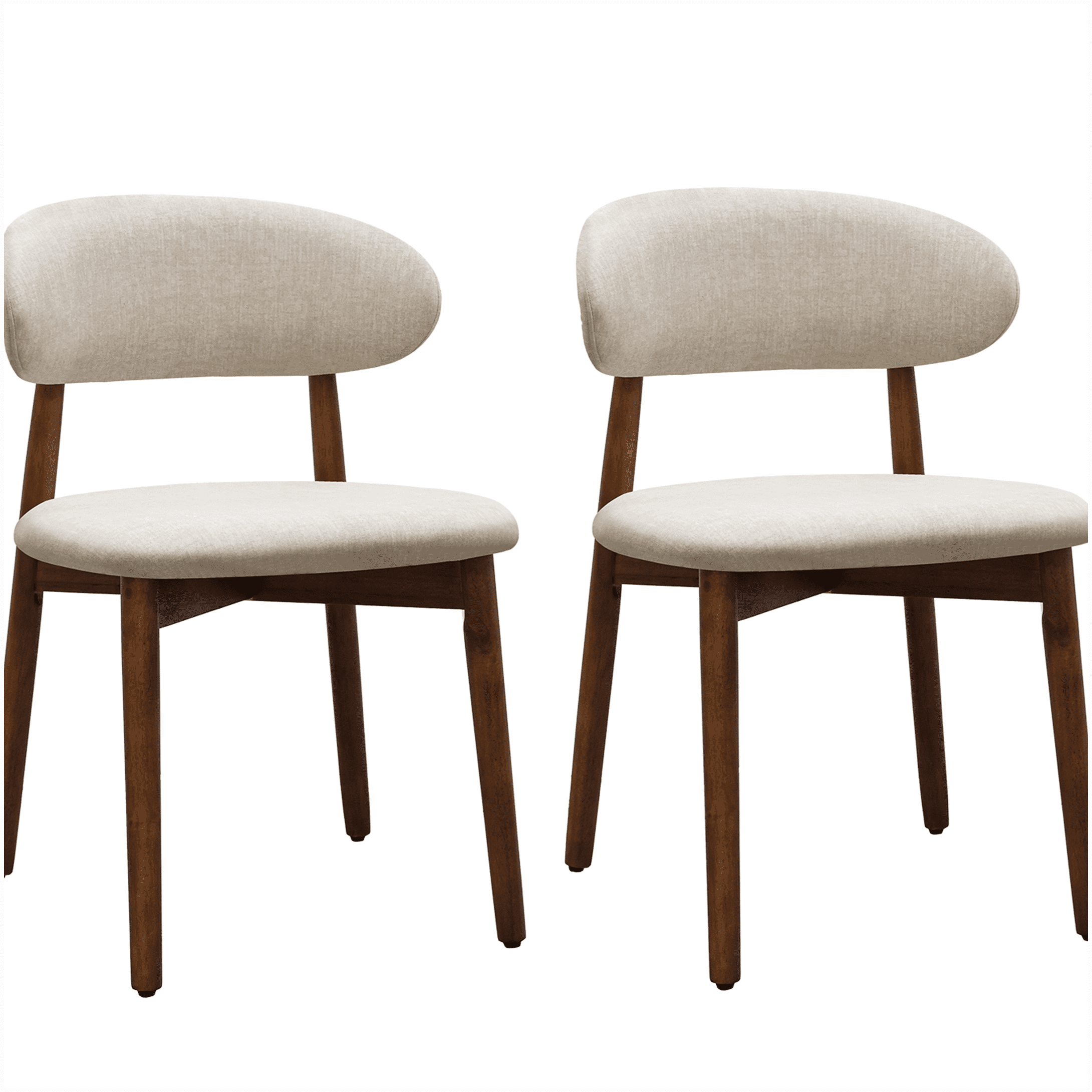 2 Pack Modern Kitchen Chairs with Flannel Upholstery and Walnut Finish ...