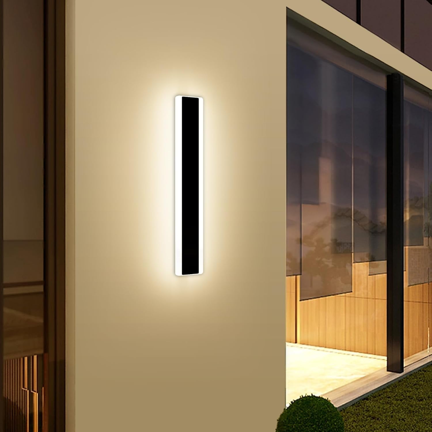2 Pack Modern Outdoor Wall Light 11.8inch Wall Sconces with 3 Lights ...