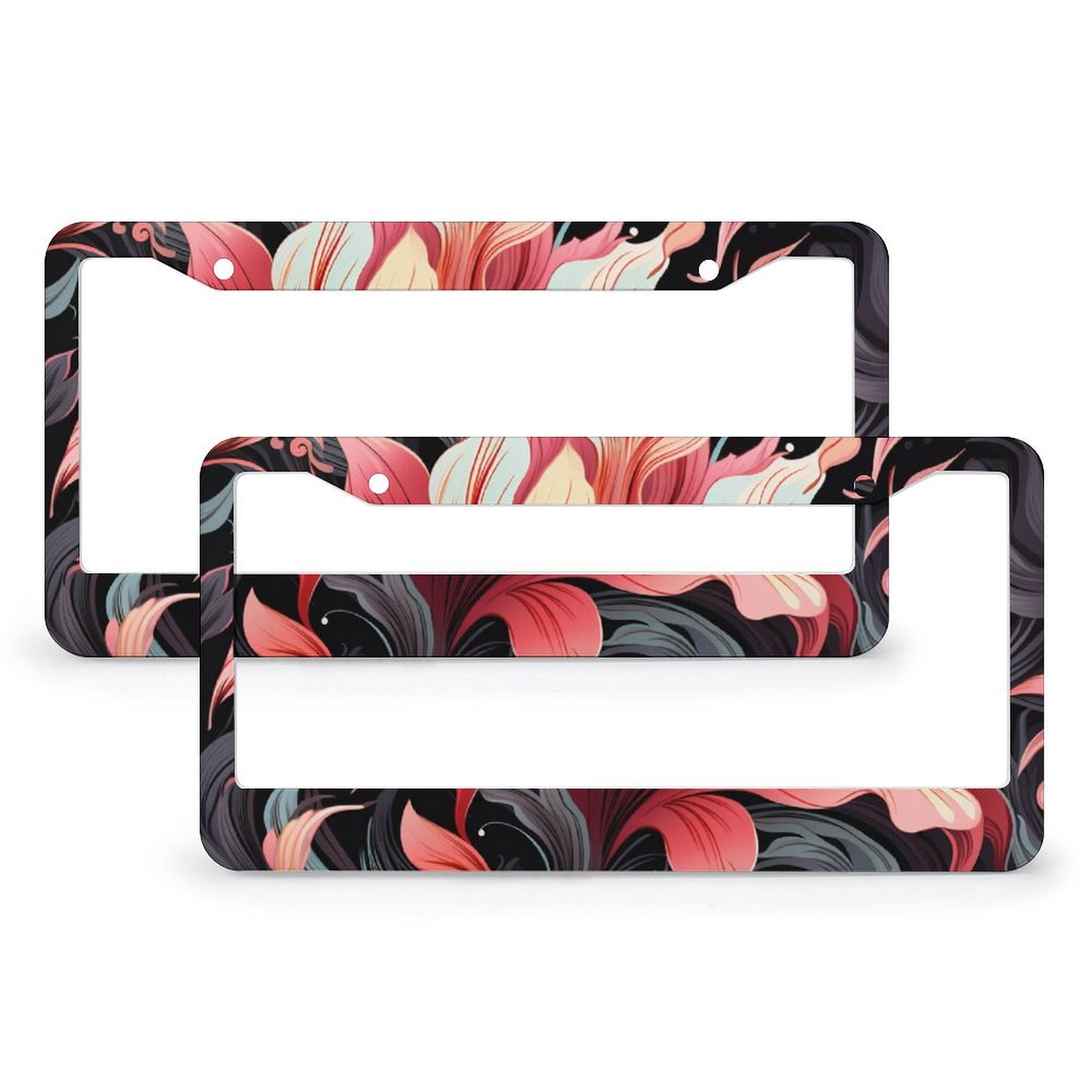 2 Pack Modern Trendy License Plate Frames Abstract Watercolor Licenses ...