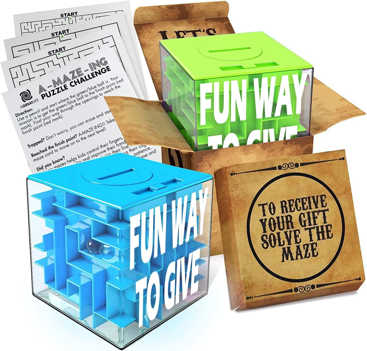 2 Pack Money Maze SSF20 Puzzle Box: Perfect Puzzle Money Holder and ...