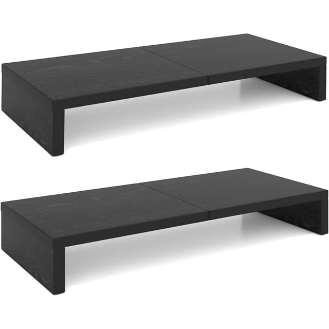 2 Pack Monitor Stand Riser-20 inch, Black Desktop Stand for PC/TV ...