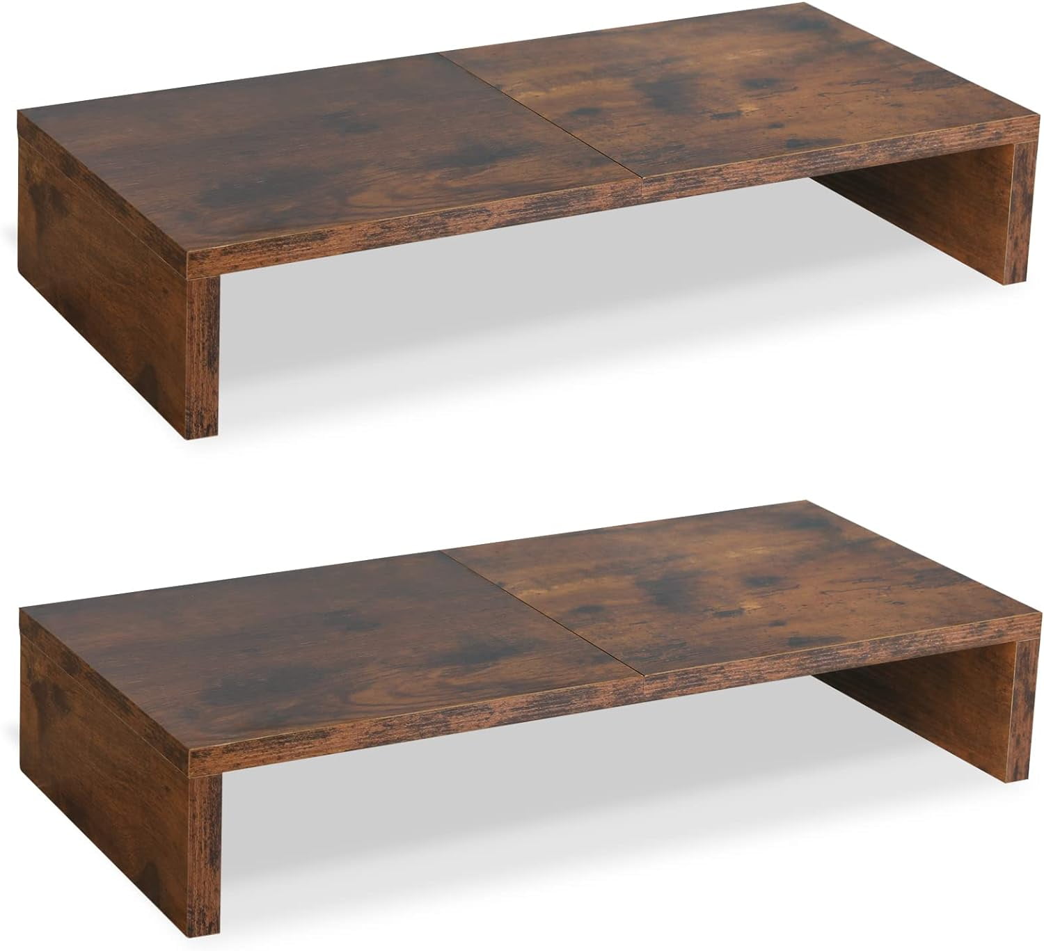 2 Pack Monitor Stand Riser-20 inch, Wooden Tabletop Shelf for TV/PC ...