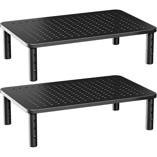 2-Pack Desktop Monitor Stand Riser with Adjustable Height and ...