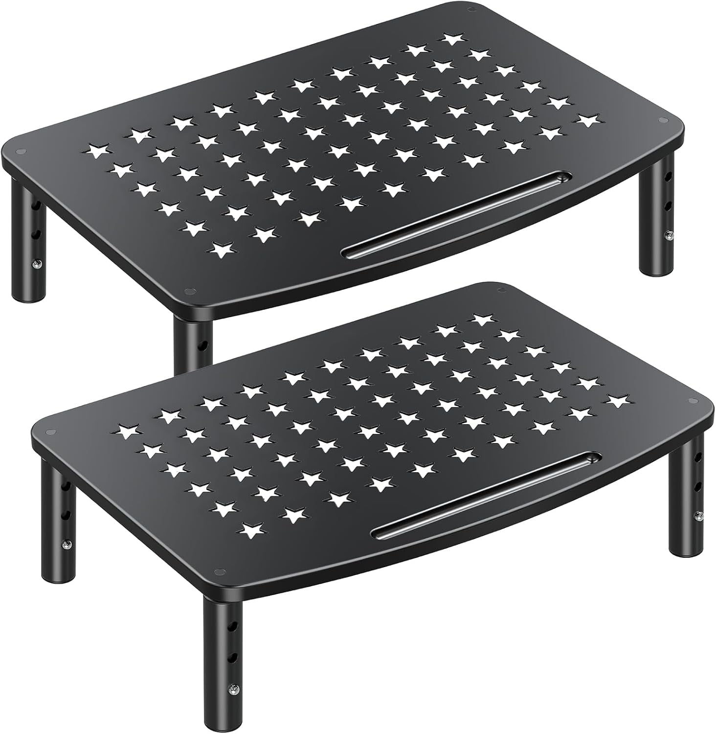2 Pack Monitor Stands, 3 Height Adjustable Riser for Laptop, Printer ...