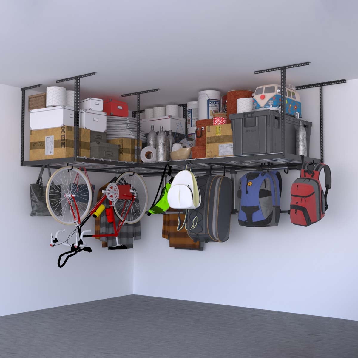"MonsterRAX 2-Pack 4x8 Overhead Garage Storage - 1000 lb Capacity - 18 ...