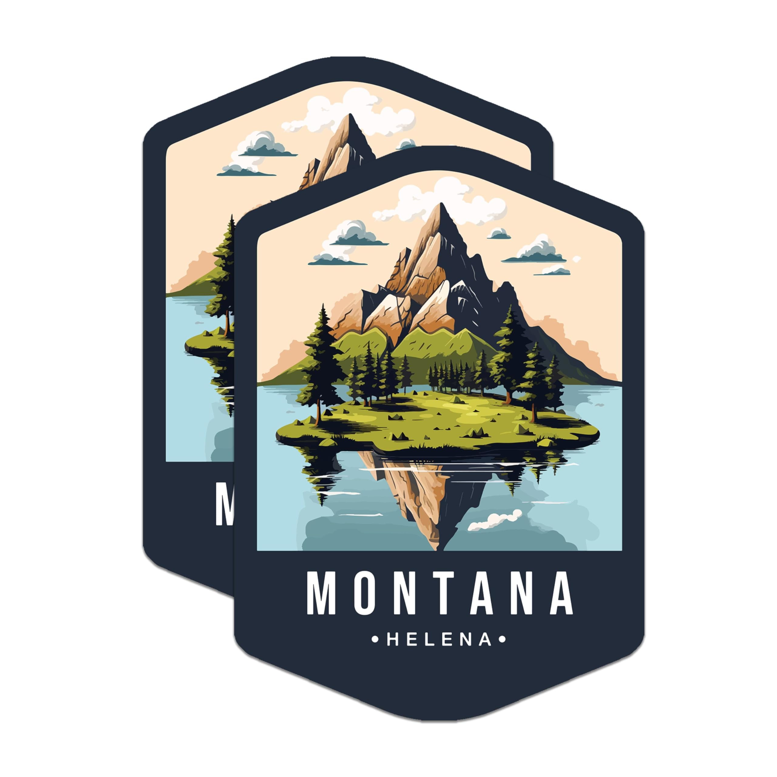 (2 Pack) Montana State and Capitol Stickers - MT State Sticker - Choose ...