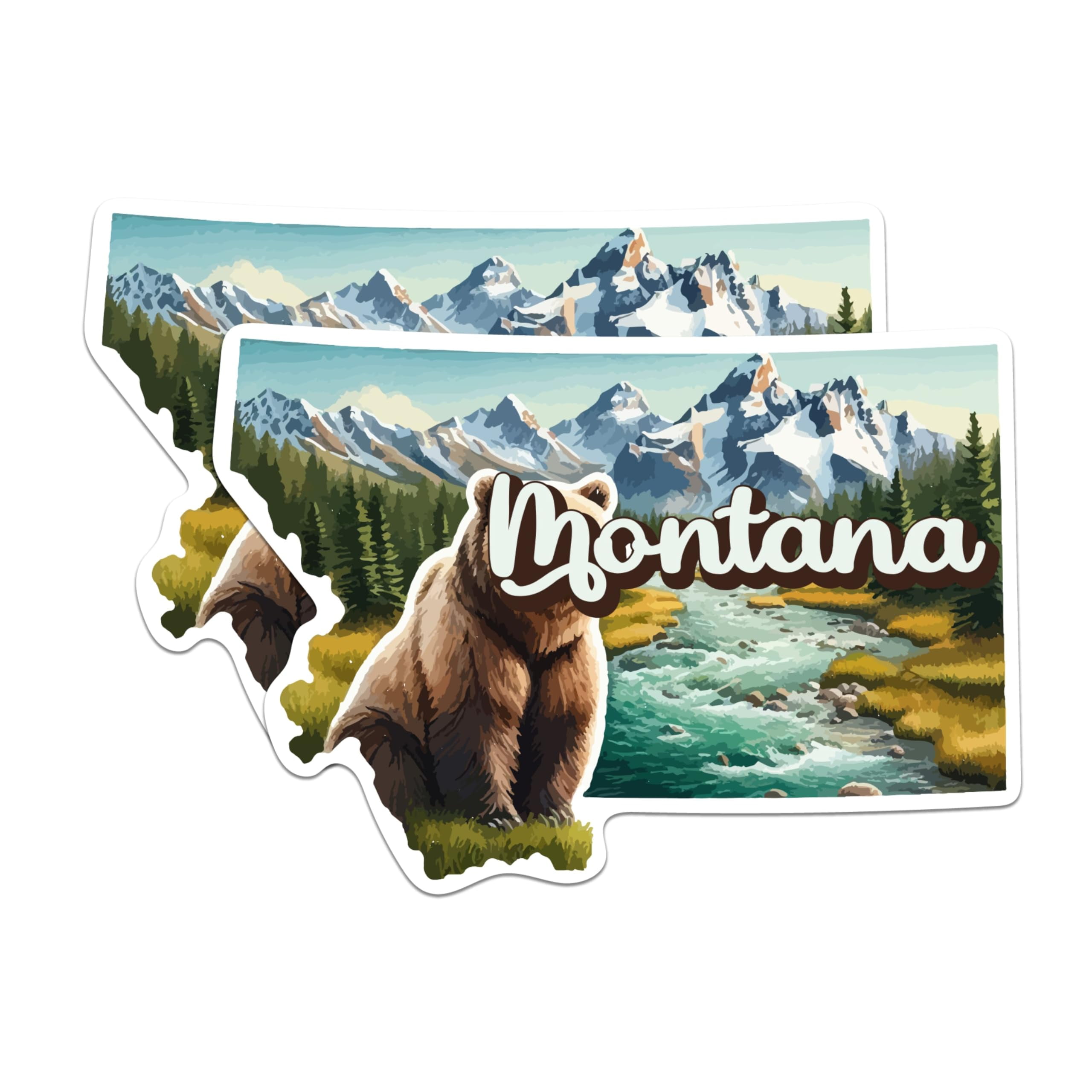 (2 Pack) Montana State Shape Stickers - MT State Sticker - Choose from ...