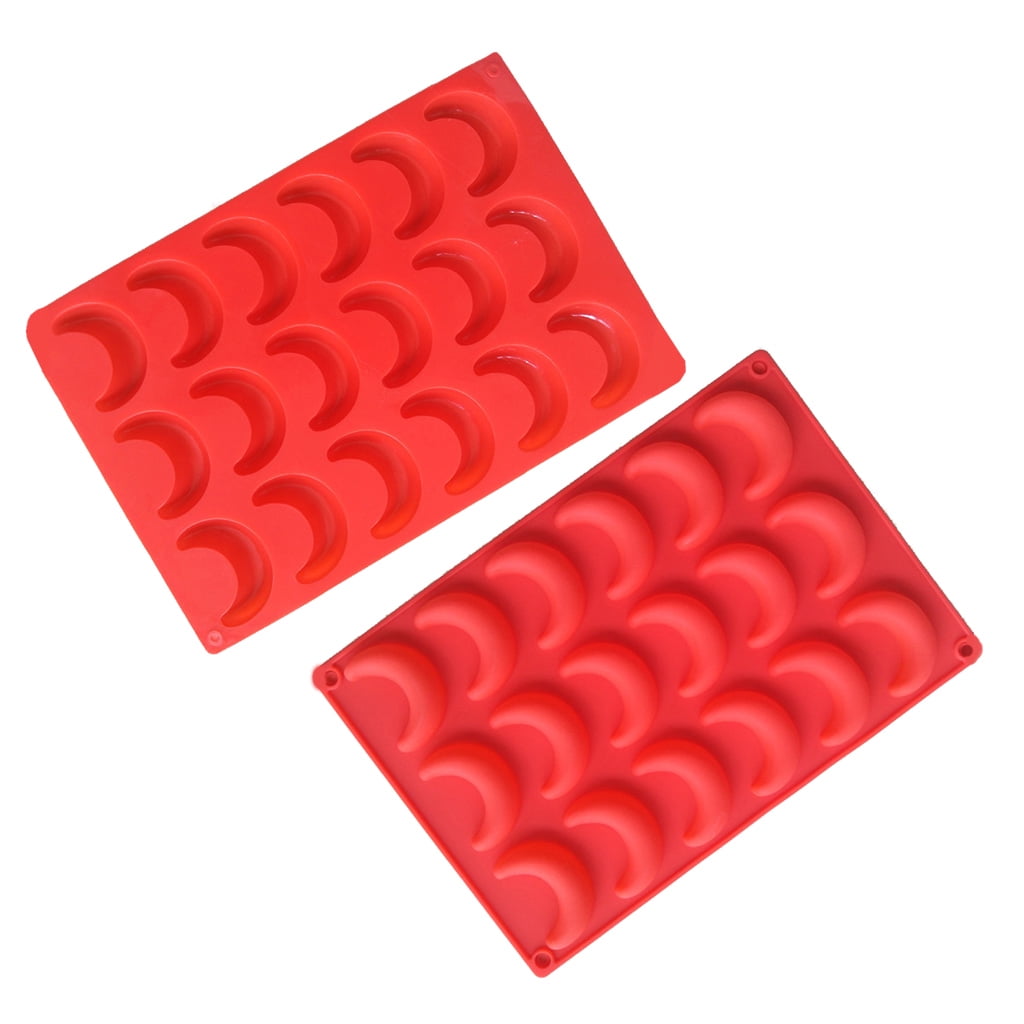 2 Pack Moon Ice Cube Tray Silicone Crescent Moon Mold Chocolate Candy ...