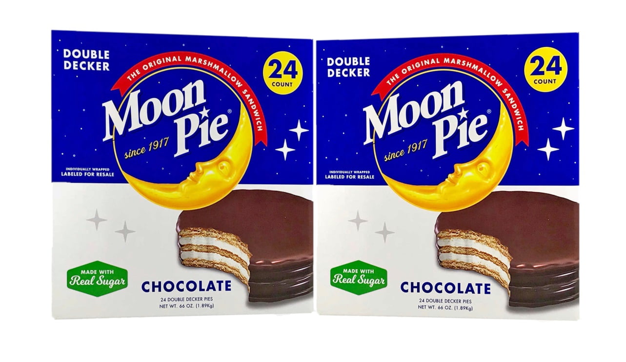 2 Pack | MoonPie Double Decker Chocolate (2.75 oz., 24 ct.) - Walmart.com
