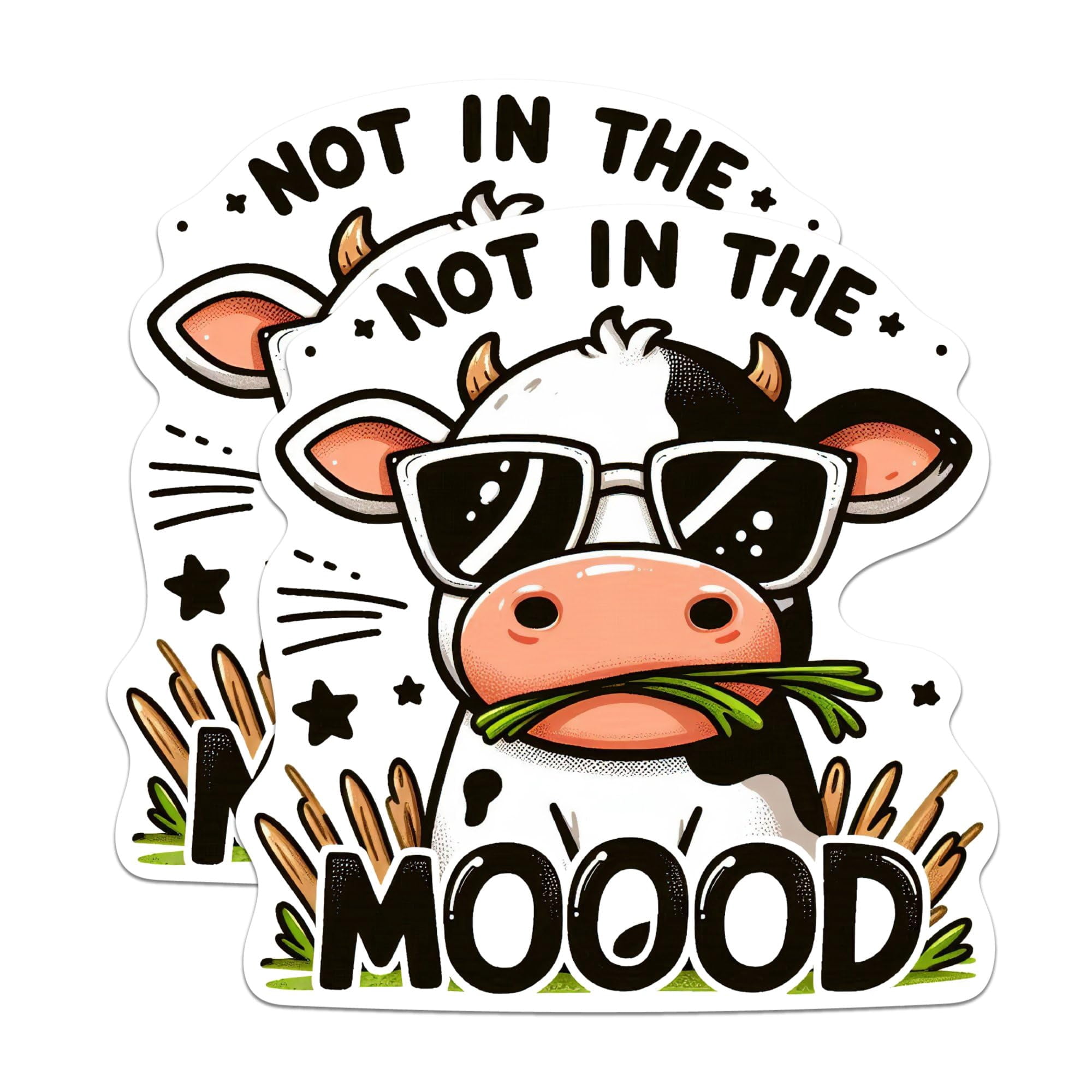 (2 Pack) Not in The Moood Magnets - Funny Punny Cow Jokes - Funny ...
