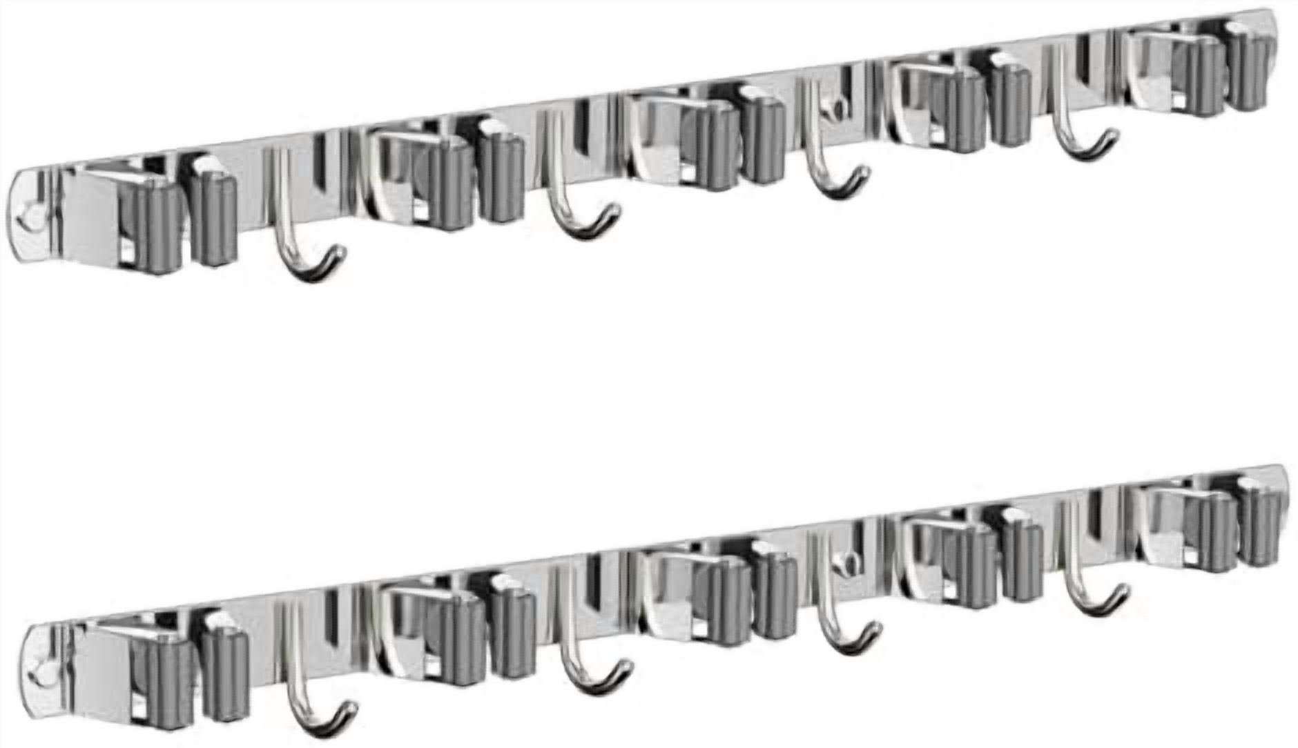 2 Pack Mop and Broom Holder Wall Mount, Non-slip Broom Hanger Wall ...