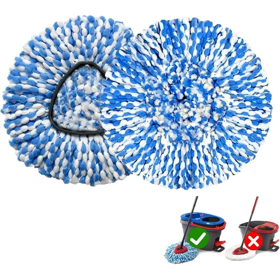 2 Pack Mop Replace Heads Compatible for OCeda, Spin Mop Refill Head ...