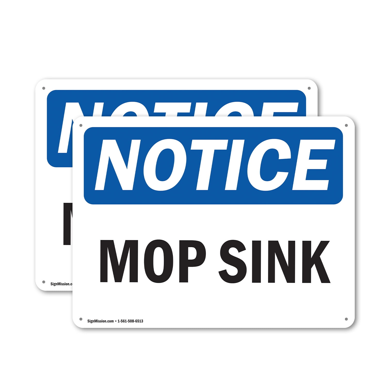 (2 Pack) Mop Sink OSHA Notice Sign 18 Inch X 12 Inch Indoor / Outdoor ...