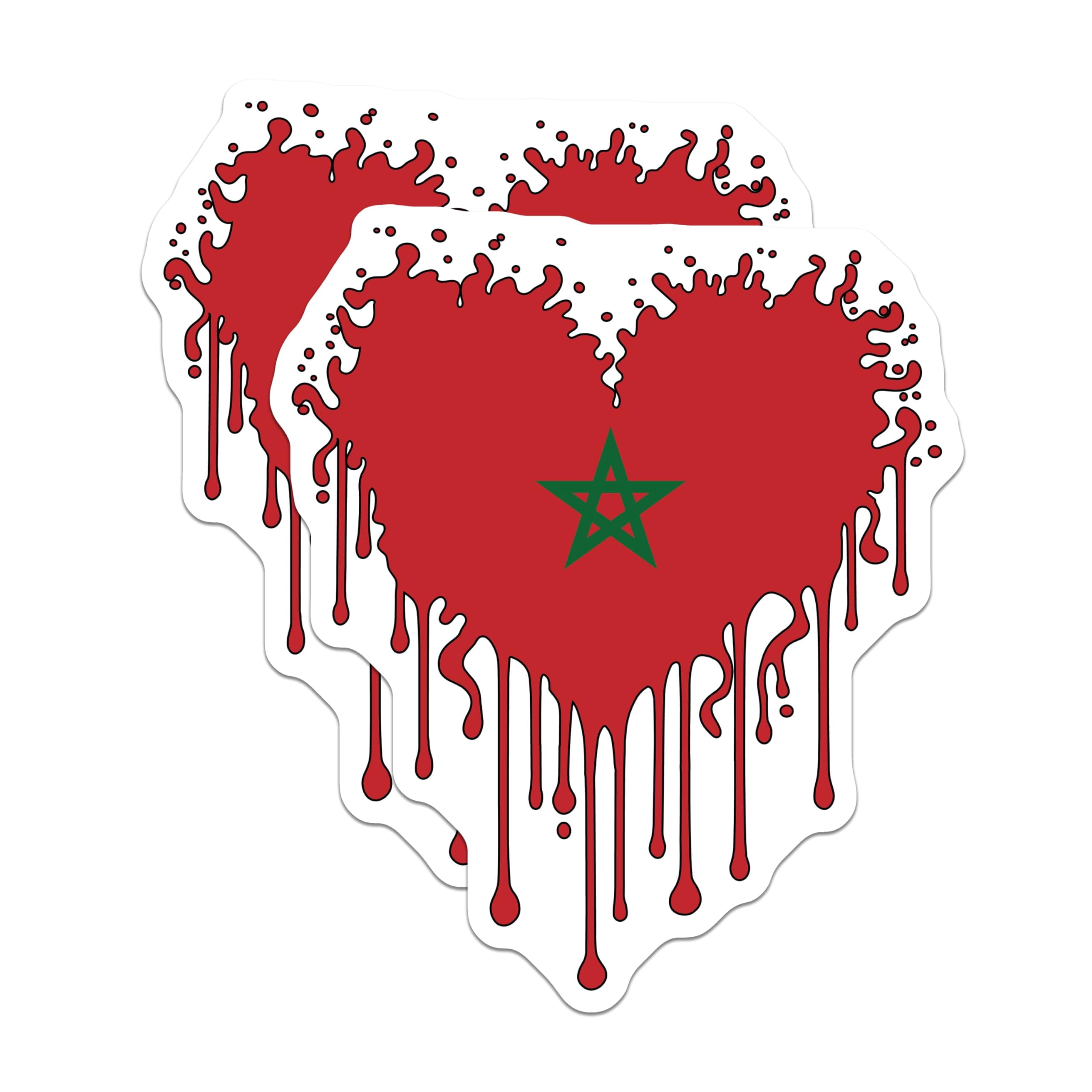 (2 Pack) Morocco Flag Magnets - Moroccan Pride Souvenir - Morocco Heart ...