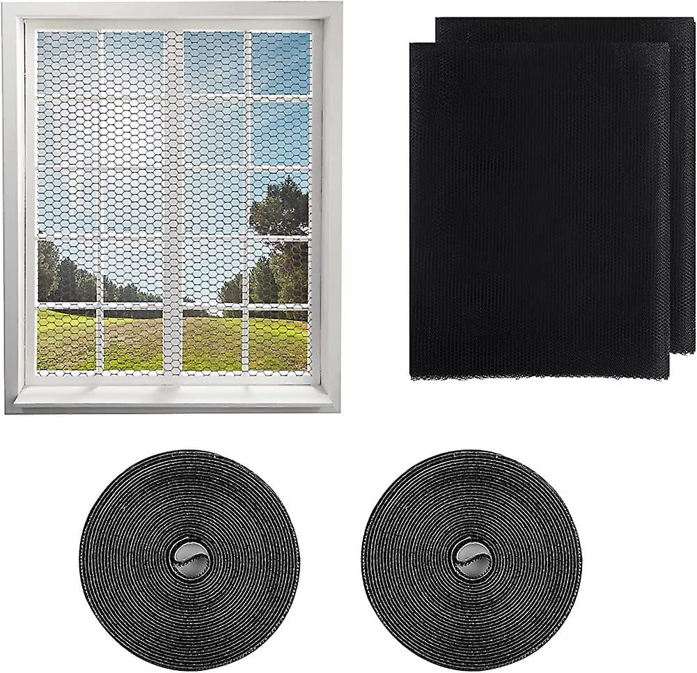2 Pack Mosquito Net For Windows 1.3m X 1.5m Black Fly Screen Window ...