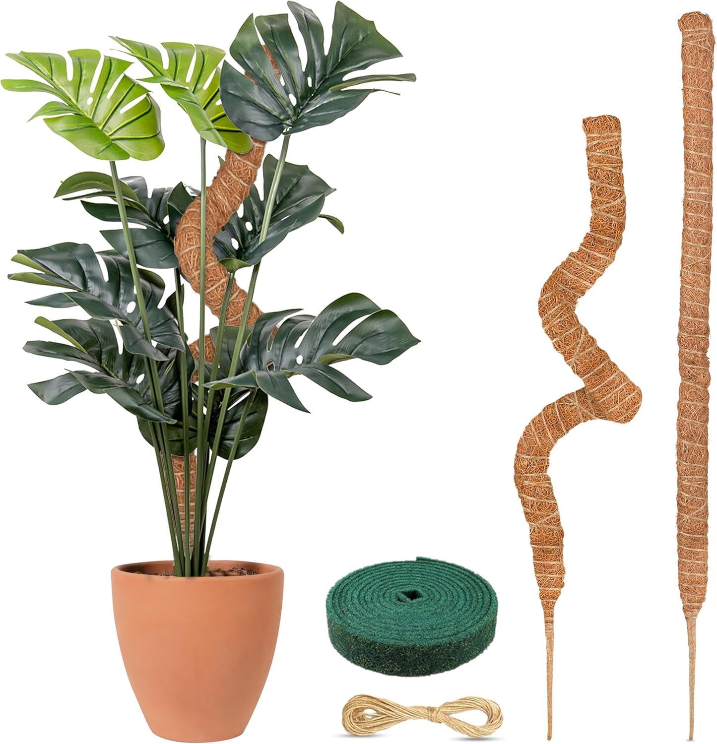 2 Pack Moss Poles for Plants – 28" Monstera Plant Support Stakes, Coir ...