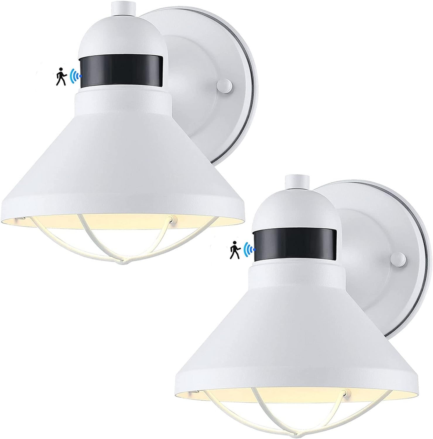 2 Pack Motion Sensor Outdoor LED Porch Light Dusk to Dawn Exterior Wall ...