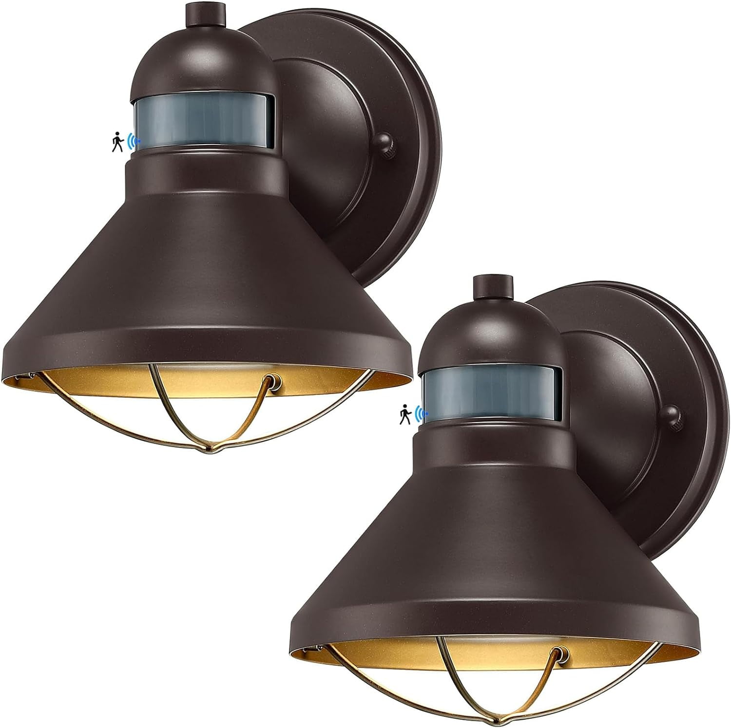 2 Pack Motion Sensor Outdoor LED Wall Sconce Dusk to Dawn Barn Light ...