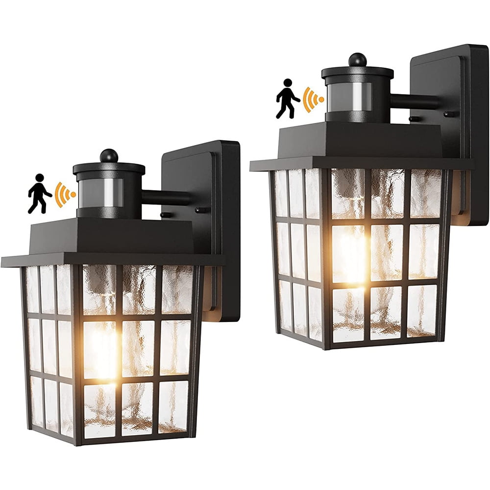 2 Pack Motion Sensor Porch Lights, Dusk to Dawn Outdoor Wall Lighting ...