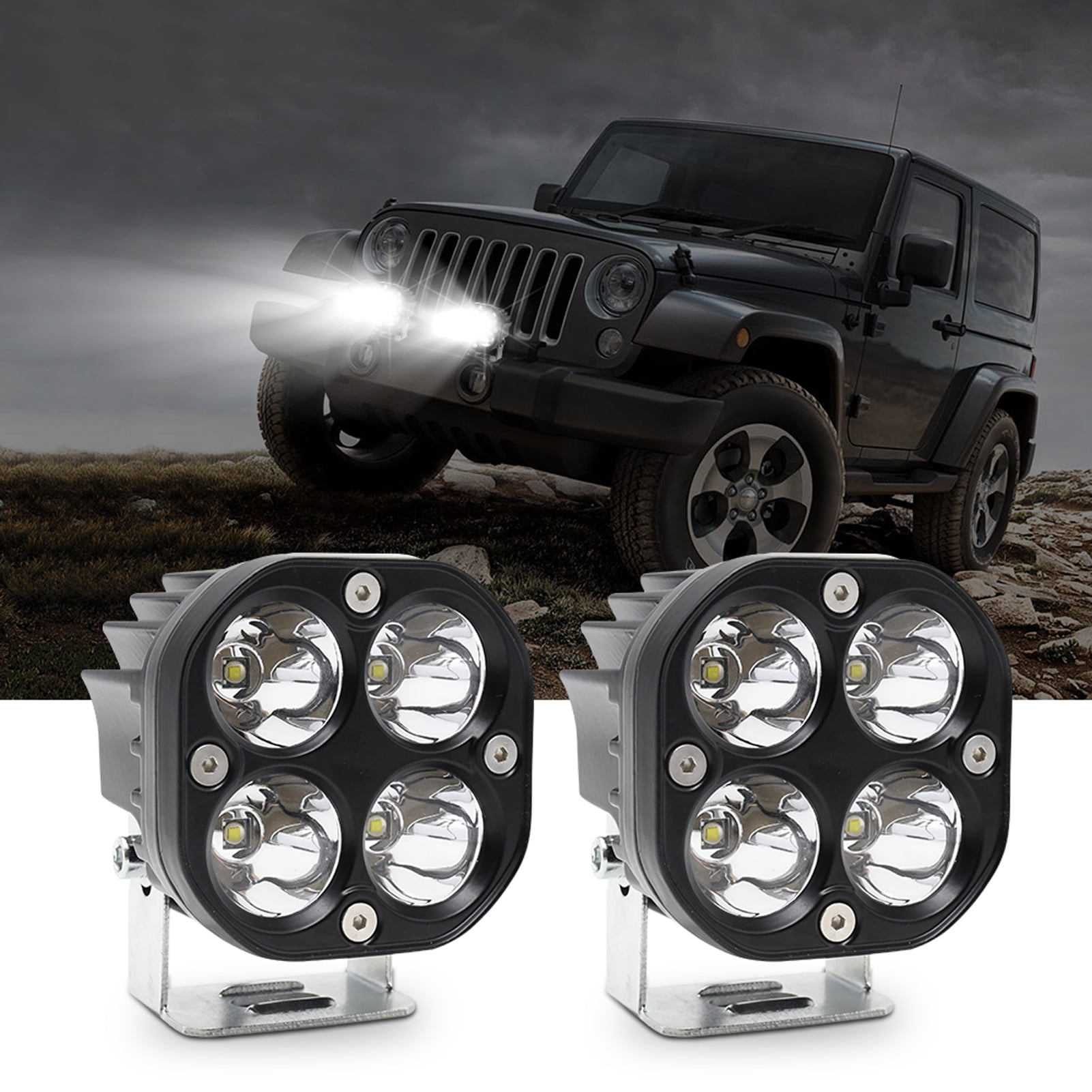 2 Pack Motorcycle Offroad Fog Lights, 3 Inch LED Pods With Yellow ...