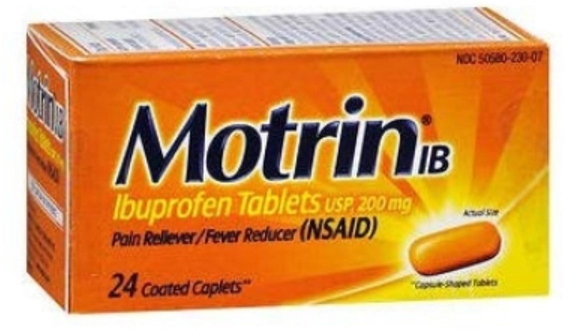 2 Pack - Motrin IB Ibuprofen Coated Caplets, 24 ea - Walmart.com