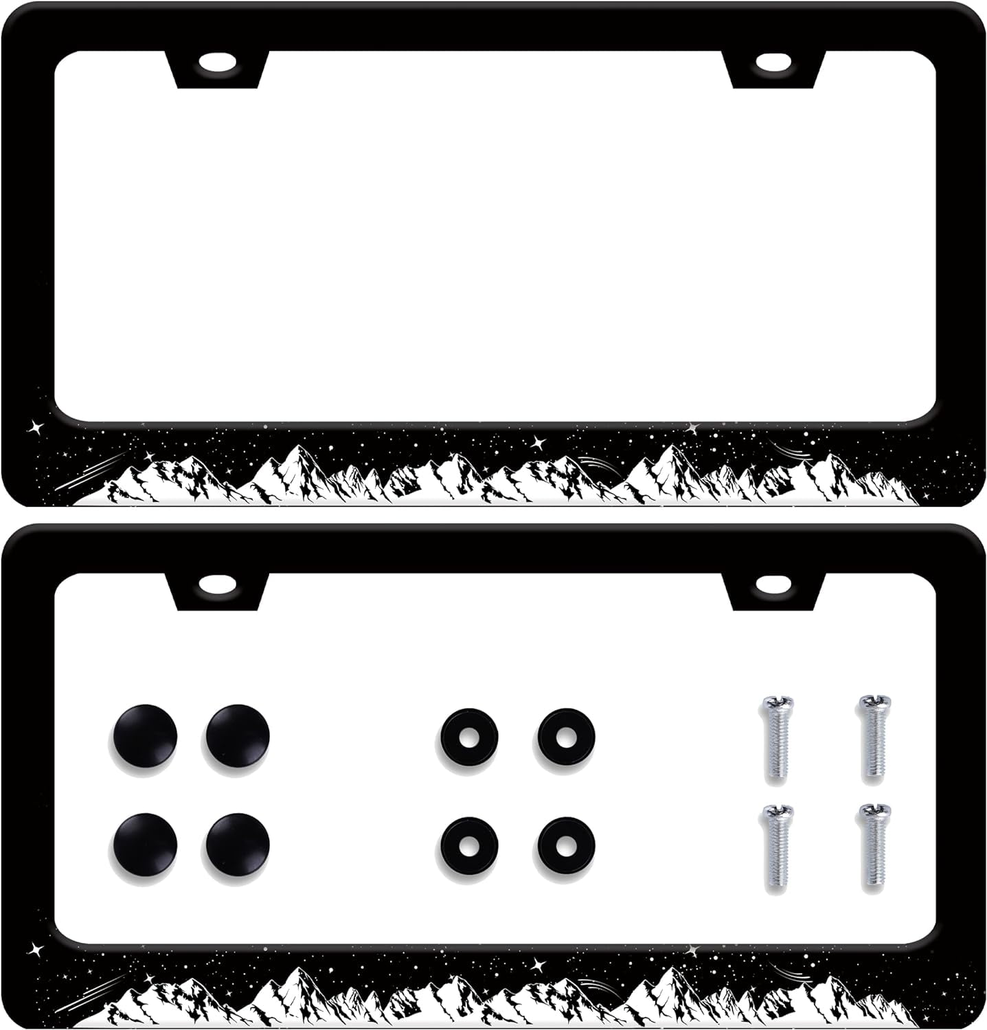 2 Pack Mountains License Plate Frame Stainless Steel Car Accessories ...