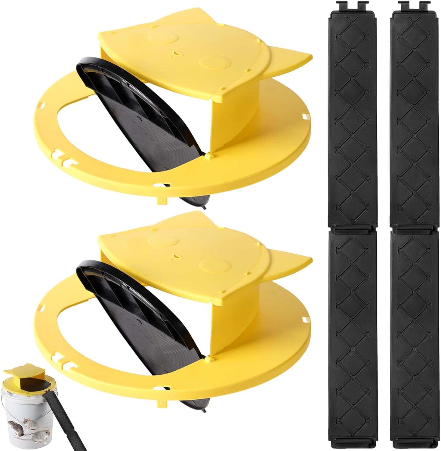 2 Pack Mouse Rat Trap Bucket,5 Gallon Mouses Rat Traps Indoor for Home ...