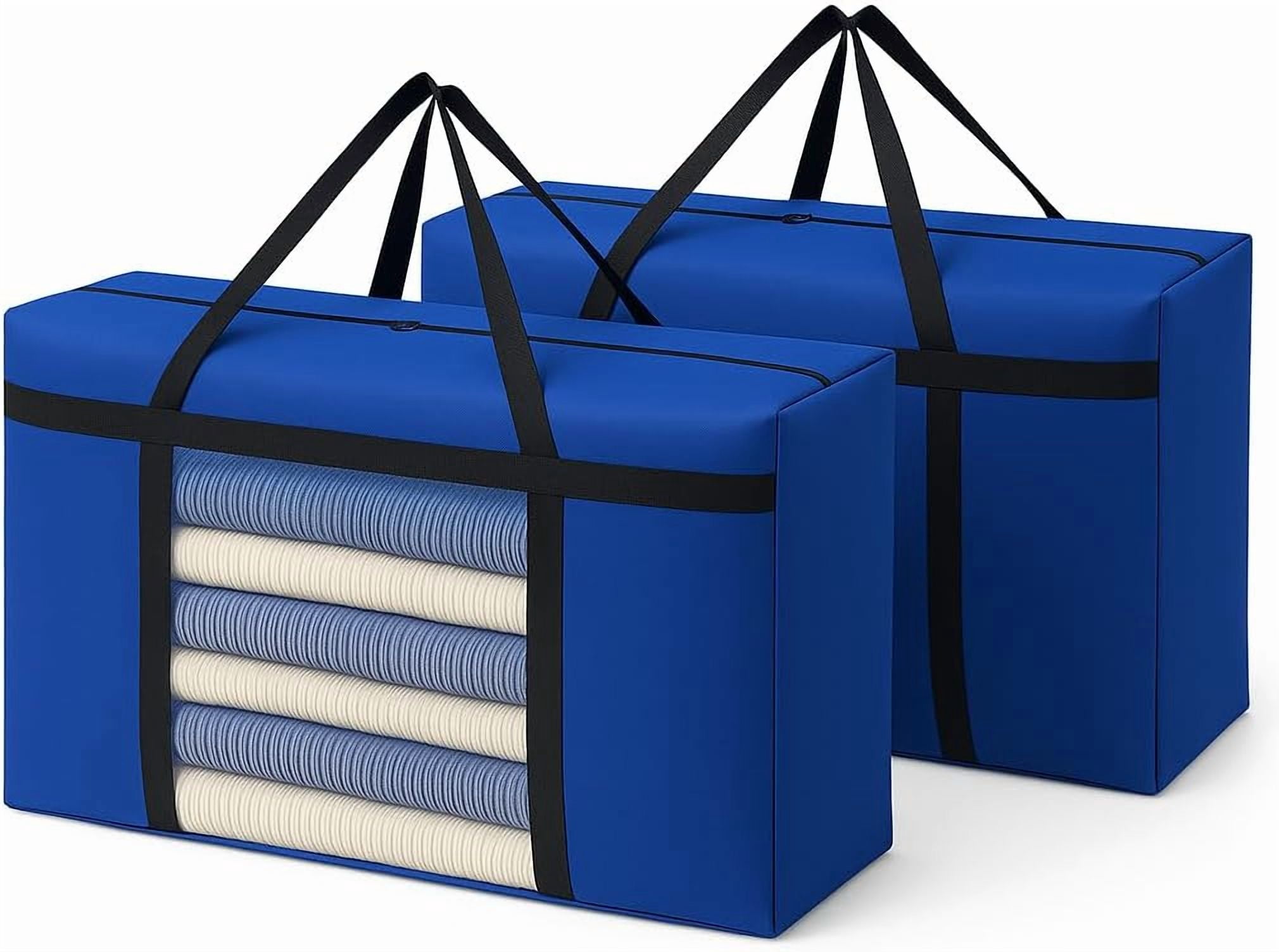 2 Pack Moving Bags 90L with Clear Window, Heavy Duty Storage Totes with ...