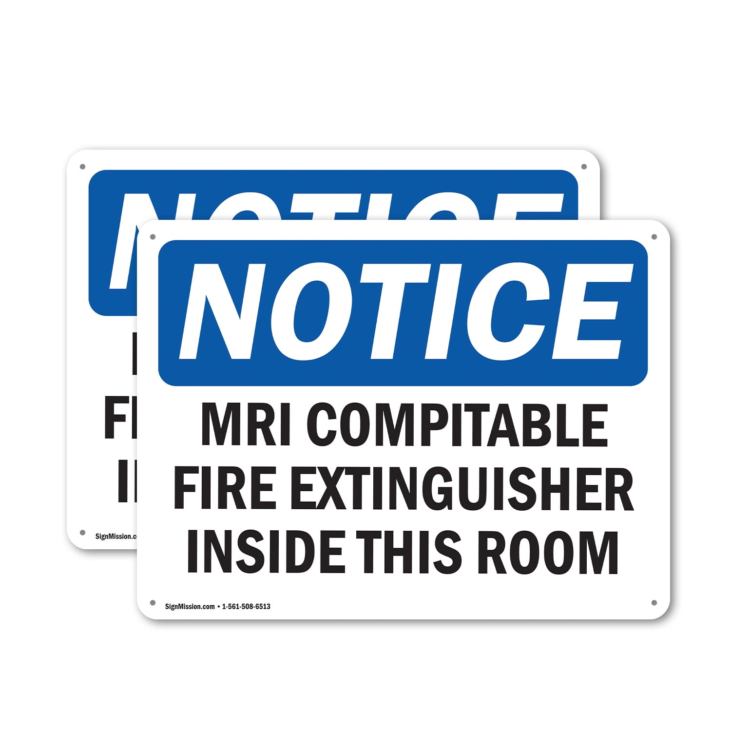 (2 Pack) Mri Compatible Fire Extinguisher Inside Mri Room OSHA Notice ...