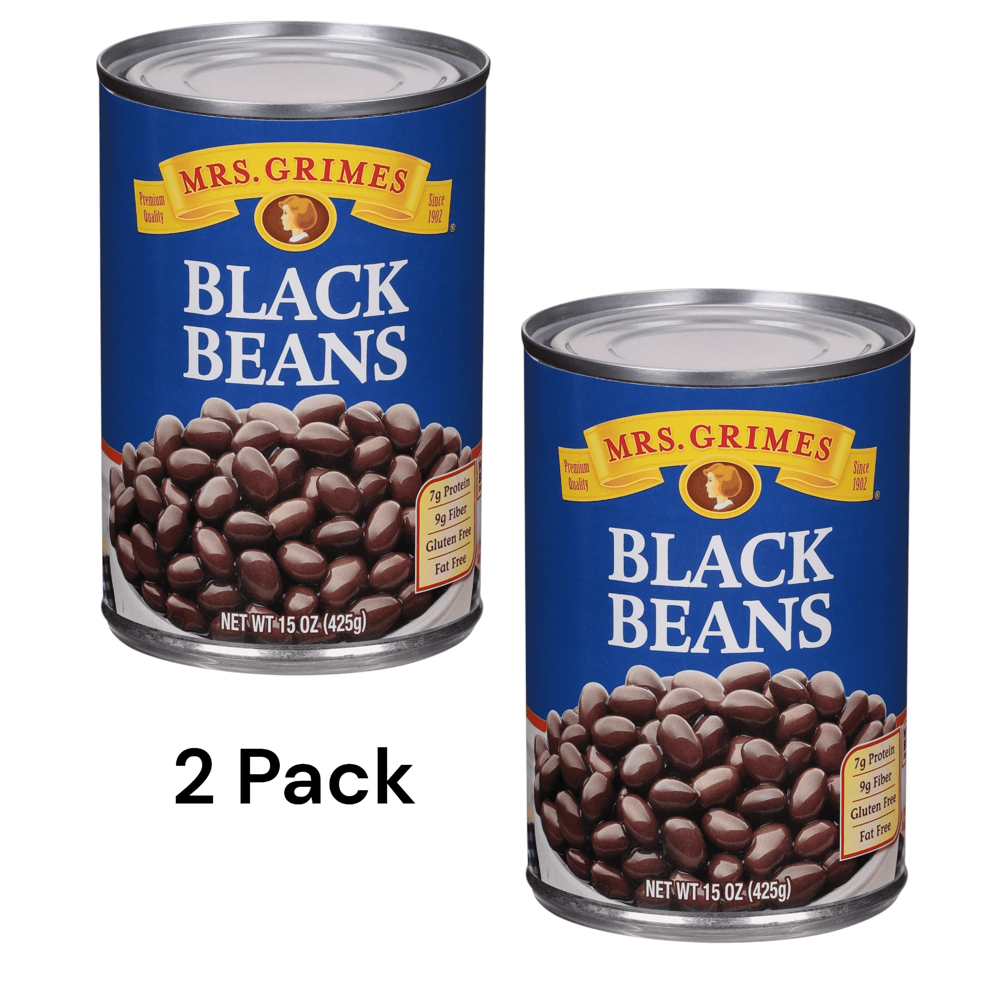 Mrs. Grimes Black Beans, 2 Pack, 15 oz Can - Walmart.com