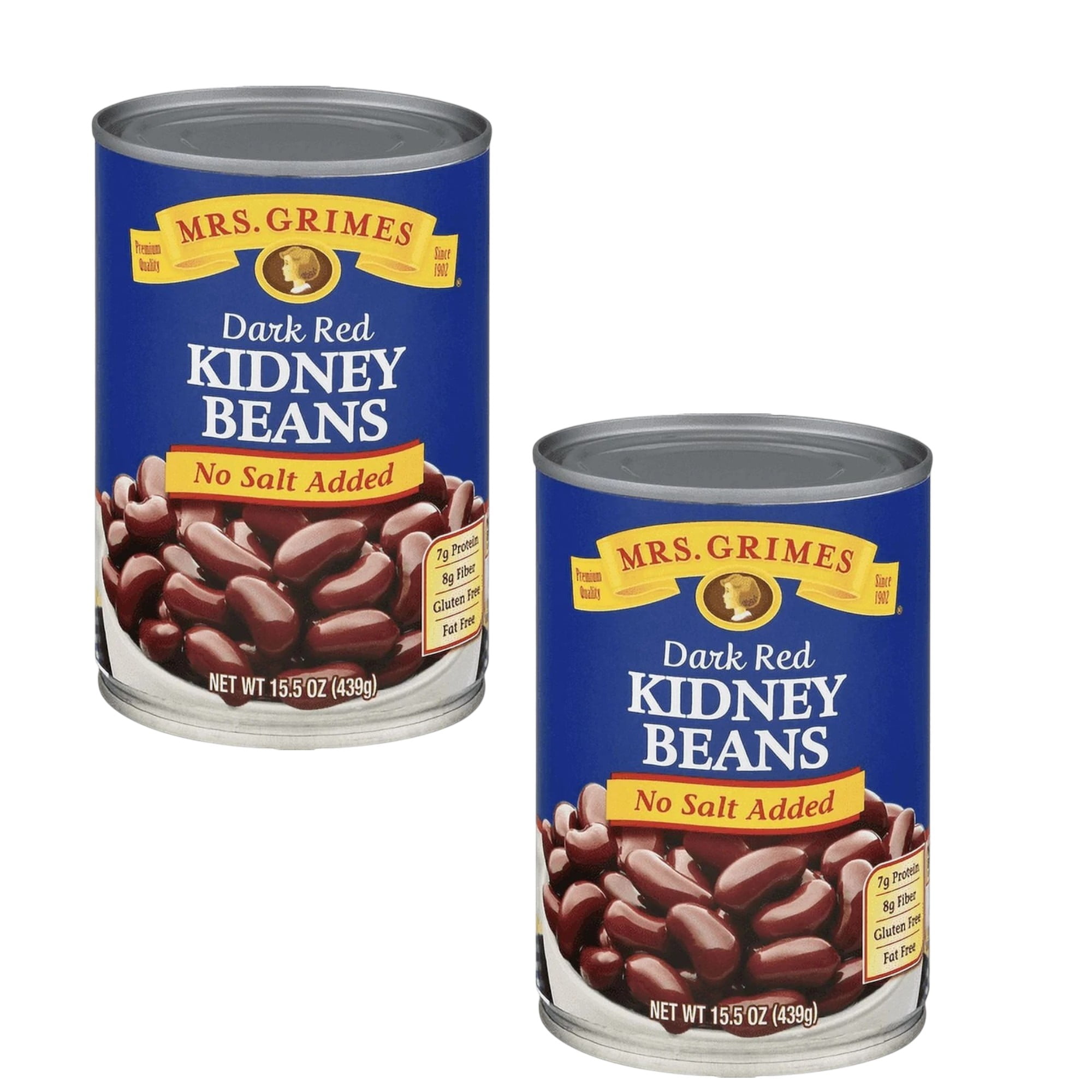 ( 2 Pack ) Mrs Grimes Kidney Beans, Dark Red, No Salt Added - Walmart.com
